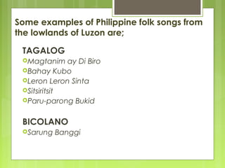 Lesson 1 FOLK SONGS Revised 2018 | PPT