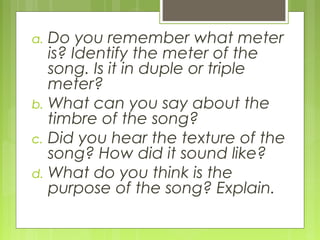 Lesson 1 FOLK SONGS Revised 2018 | PPT