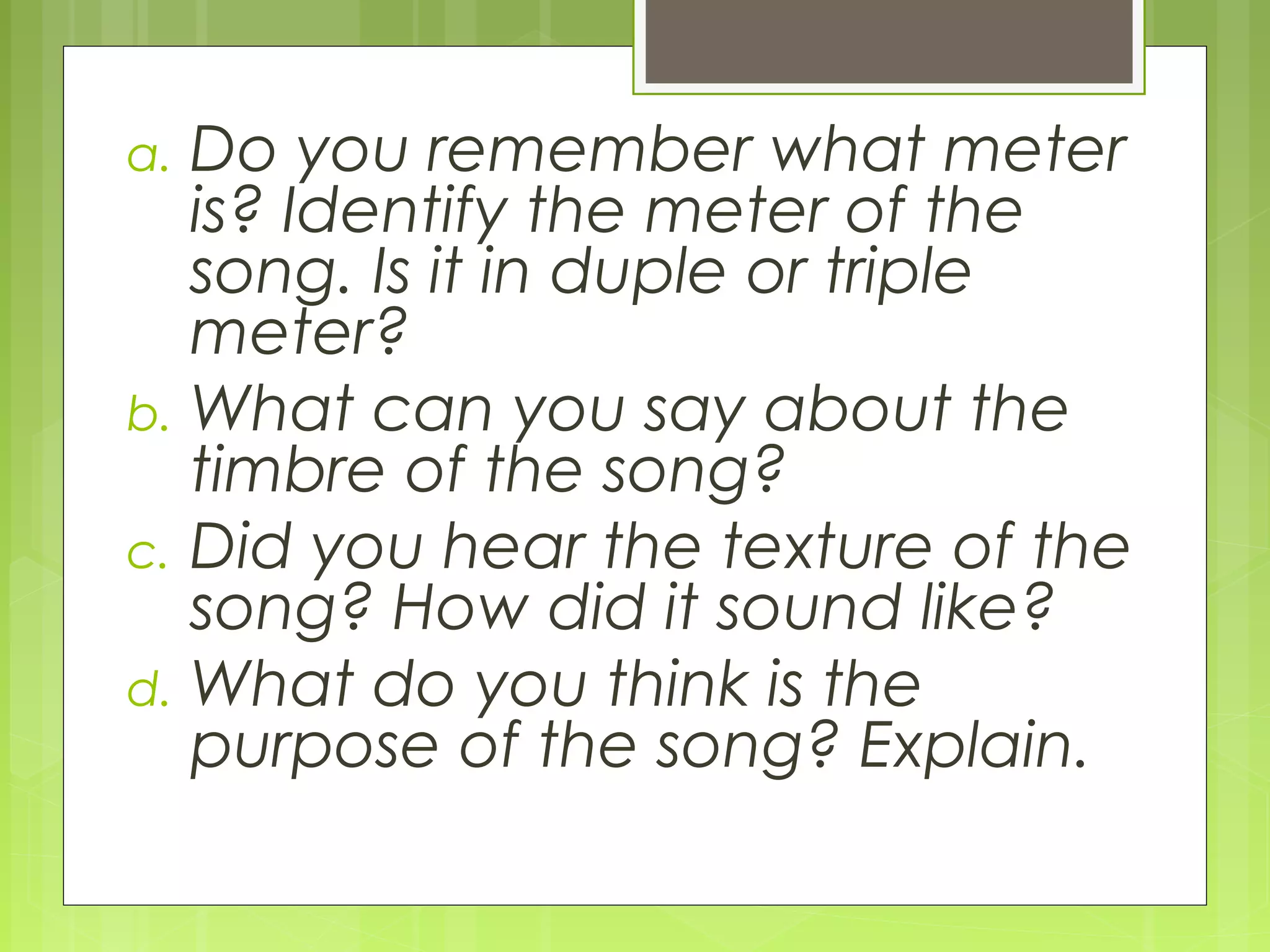 Lesson 1 Folk Song | PPT