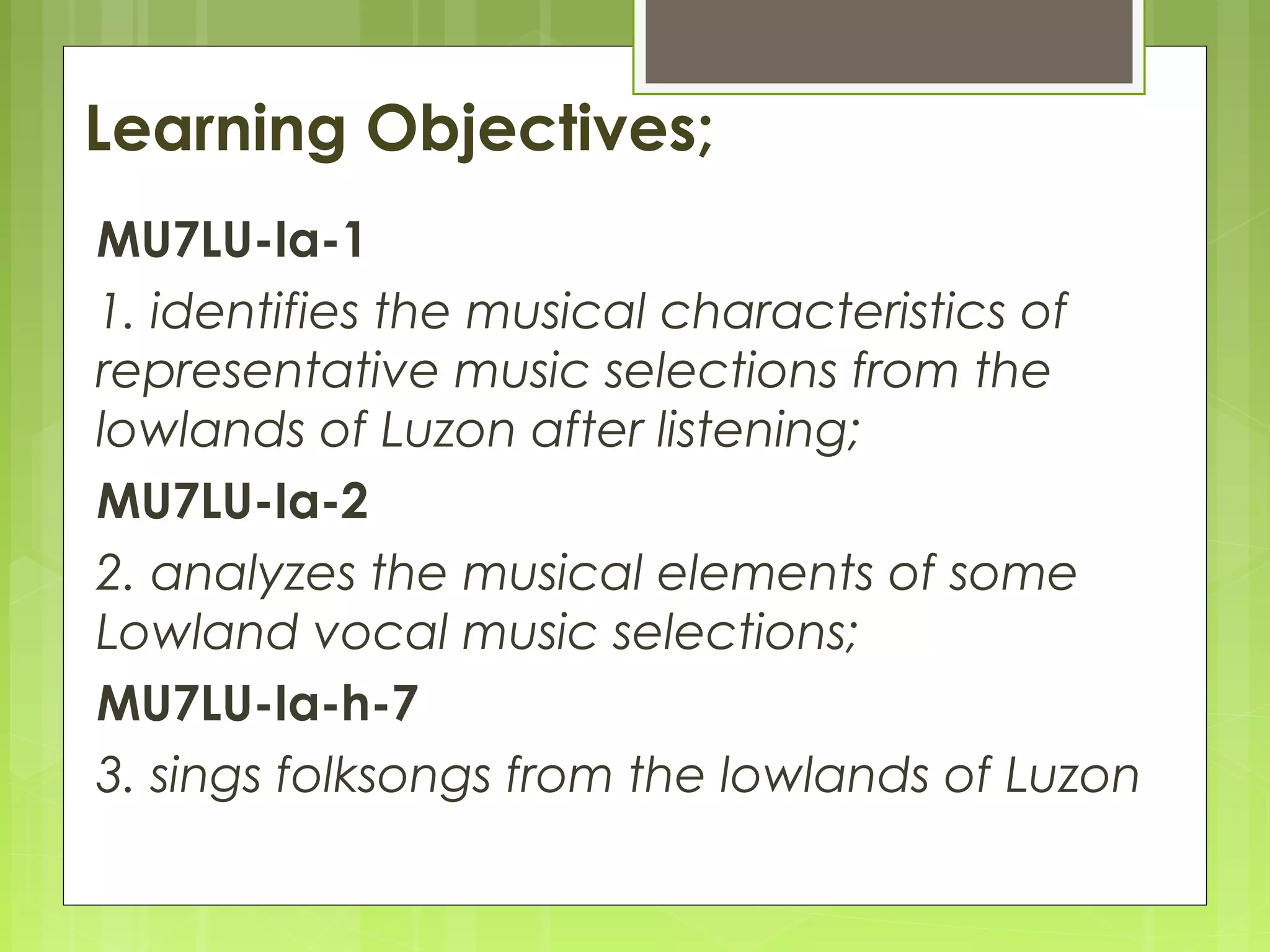 Lesson 1 Folk Song | PPT