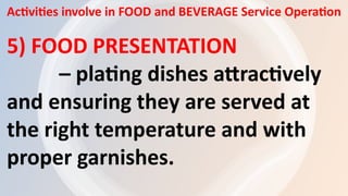 Lesson 1 Food and Beverage TLE grade 7 and 8 | PPTX