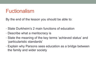 Education and functionalism1 | PPT