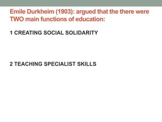 Education and functionalism1 | PPT