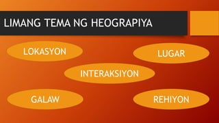 LIMANG TEMA NG HEOGRAPIYA | PPTX