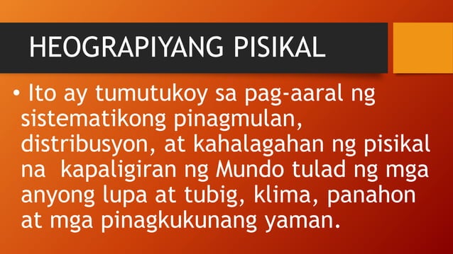 LIMANG TEMA NG HEOGRAPIYA | PPTX