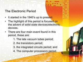 Historical background of ICT | PPTX
