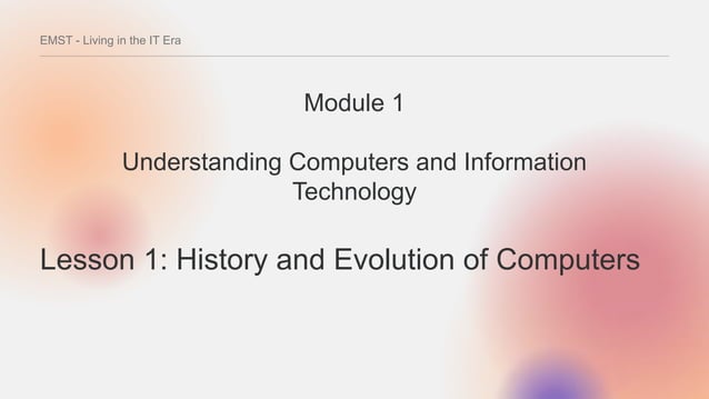Lesson 1 History and Evolution of Computers .pdf | Computing | Technology & Computing