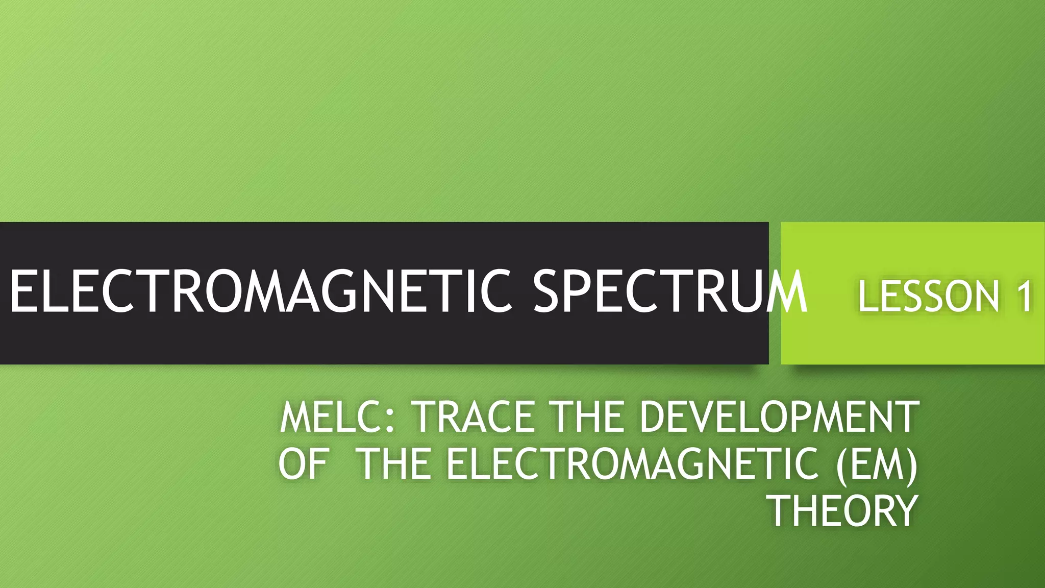 Lesson 1 History of electromagnetic waves theory.pptx | Physics | Science