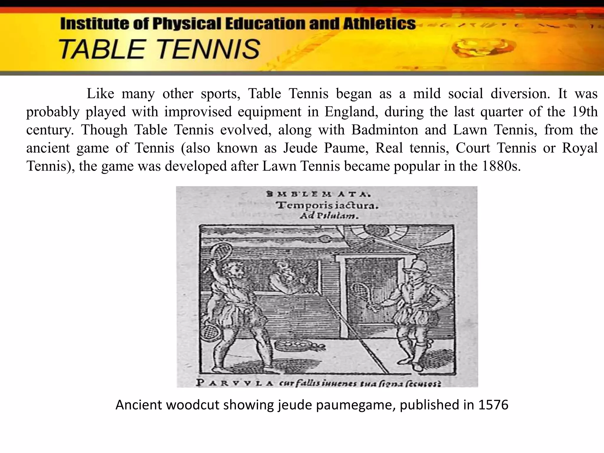 Lesson 1 History of Table Tennis | PPSX