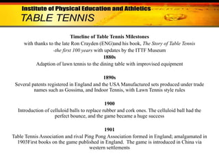 Lesson 1 History of Table Tennis | PPSX