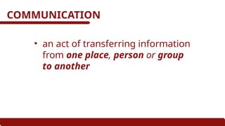 INFORMATION COMMUNICATION TECHNOLOGY: LESSON 1 | PPTX