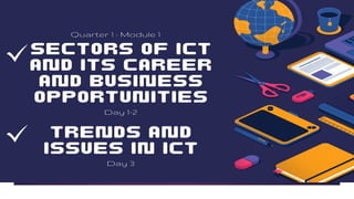the different ICT sectors and their applications | PPTX