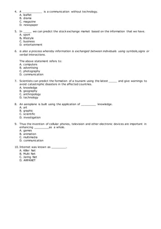 Lesson 1 INTRODUCTION TO ICT | DOCX
