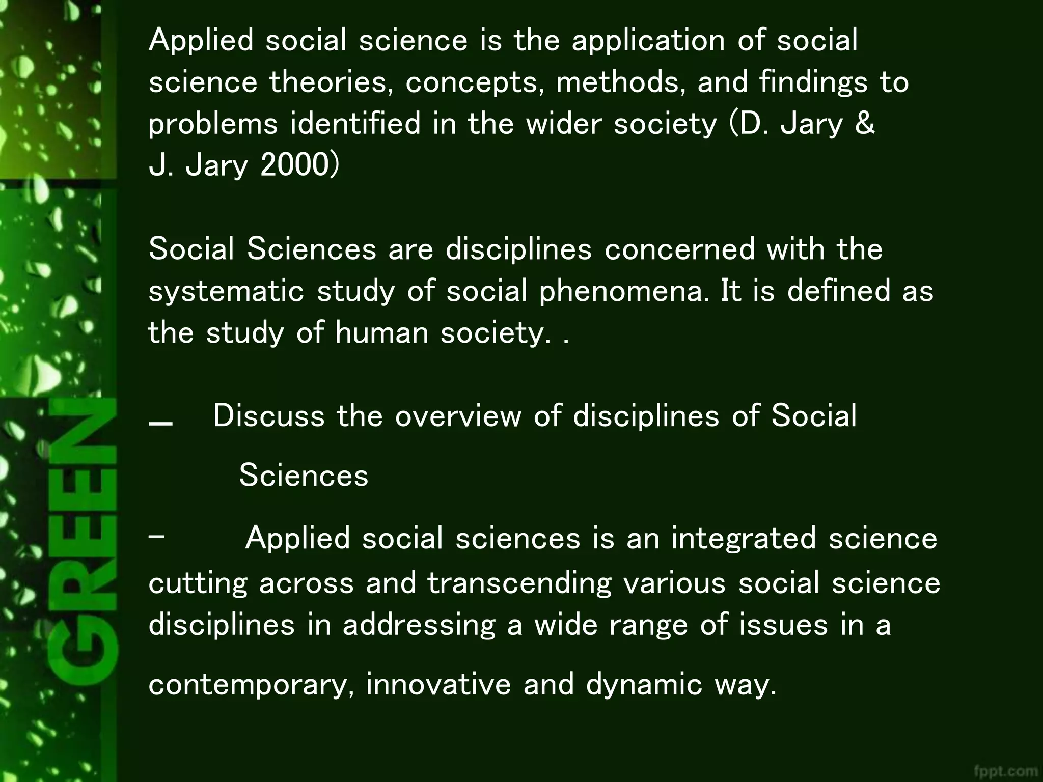 Lesson 1 in Discipine and Ideas in Applied Social Sciences(lessons and ...