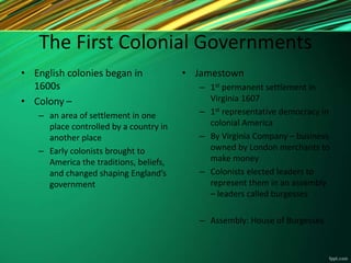 Influences On American Colonial Govt | PPT