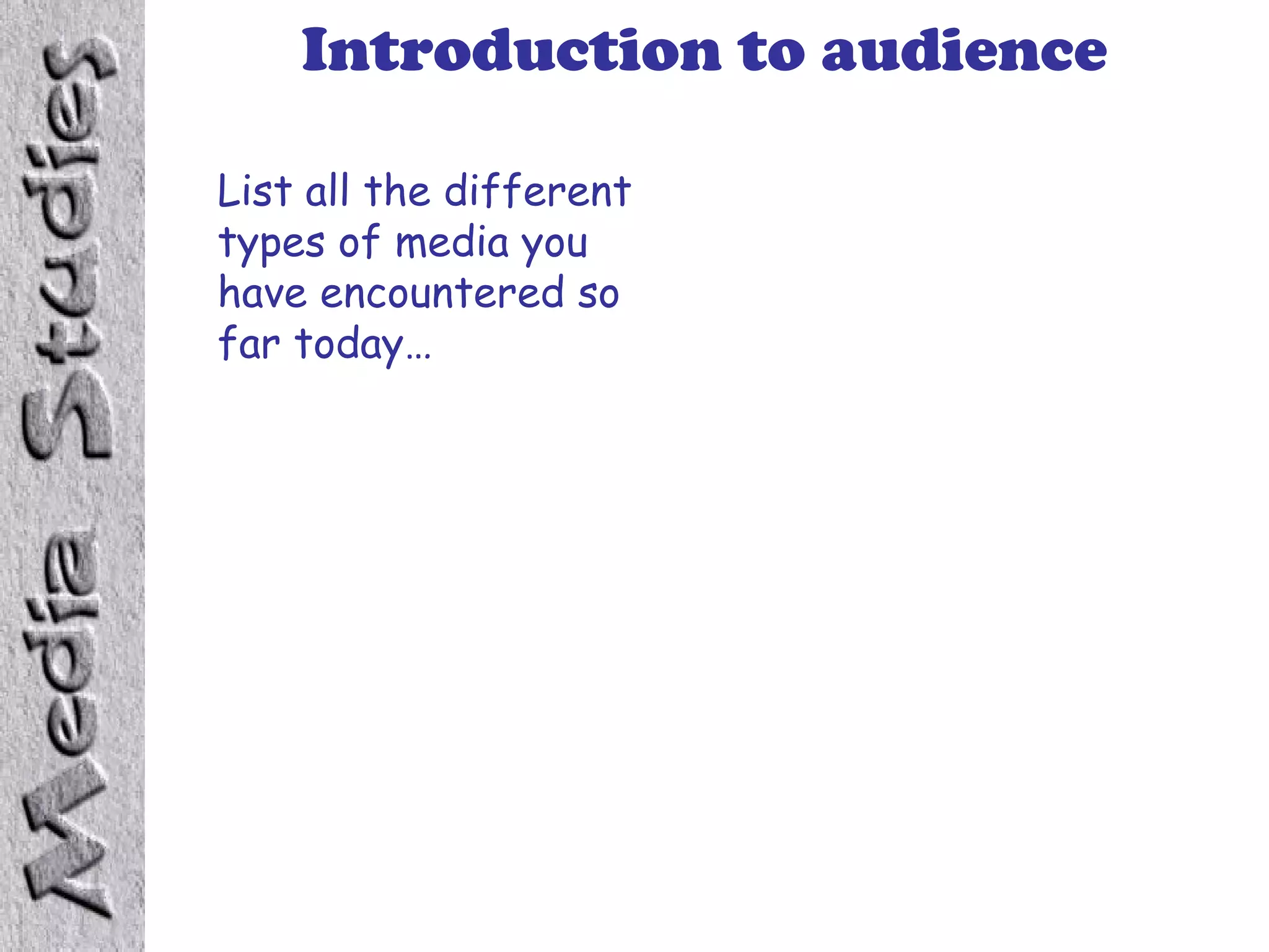 Lesson 1 introduction to audience | PPT