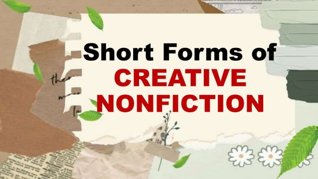 lesson 1 introduction to creative nonfiction.pptx | Fiction | Books and ...