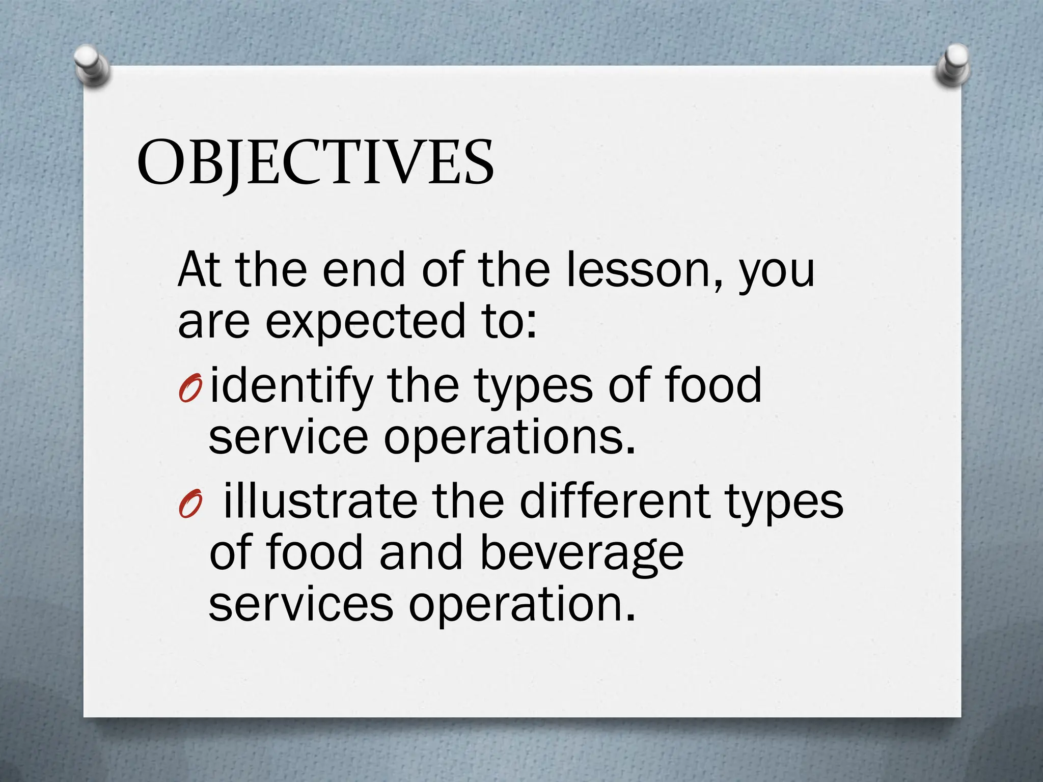 Lesson 1 Introduction To Food Beverage Services Pdf