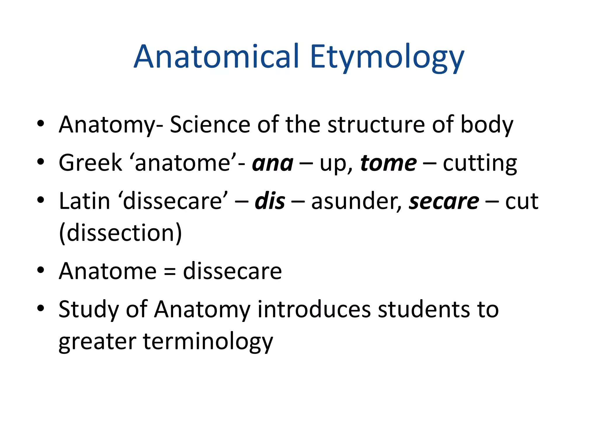 Lesson 1 introduction to human anat and cell structure | PDF