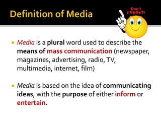 Introduction to Media Studies_What is Media Studies? | PPT