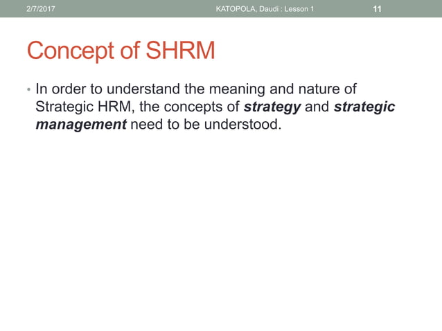 Lesson 1 introduction to shrm | PPTX