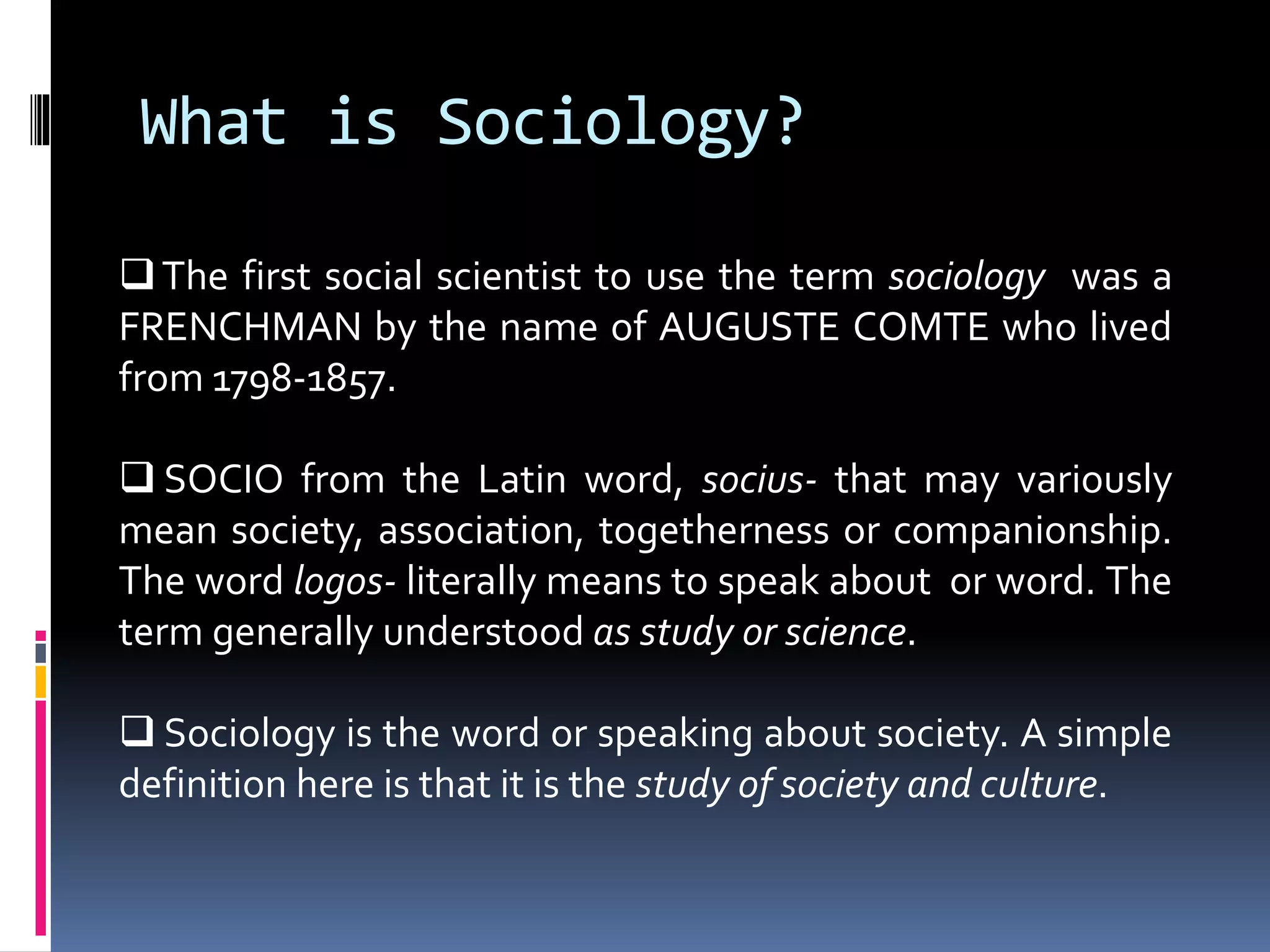Lesson 1 introduction to sociology (prelim) | PPTX