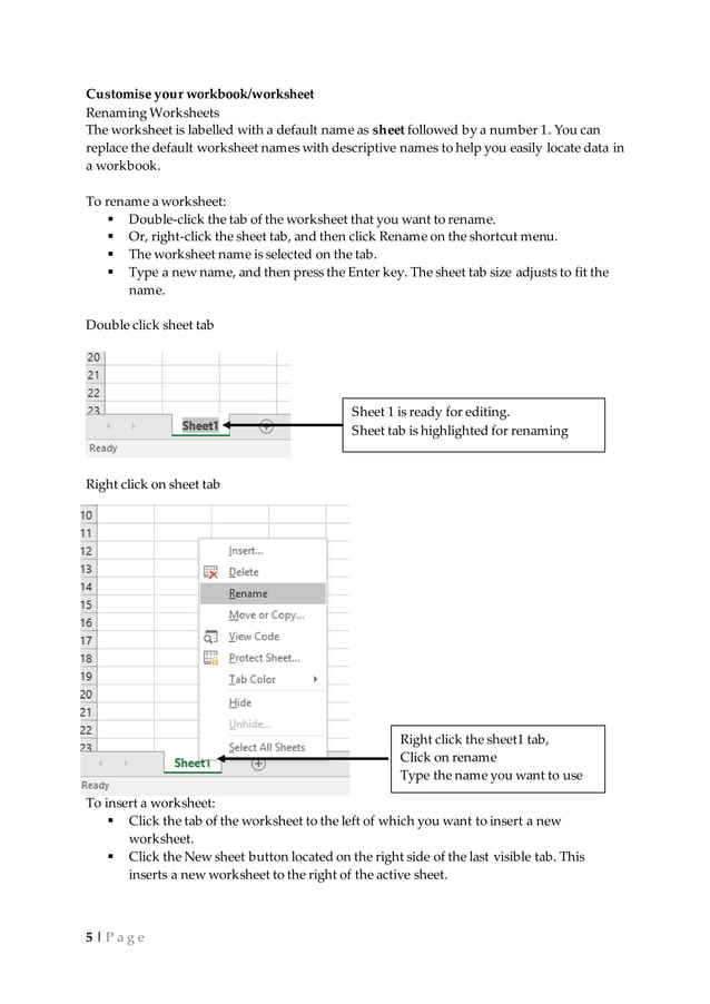 Lesson 1 introduction to spreadsheet | DOCX