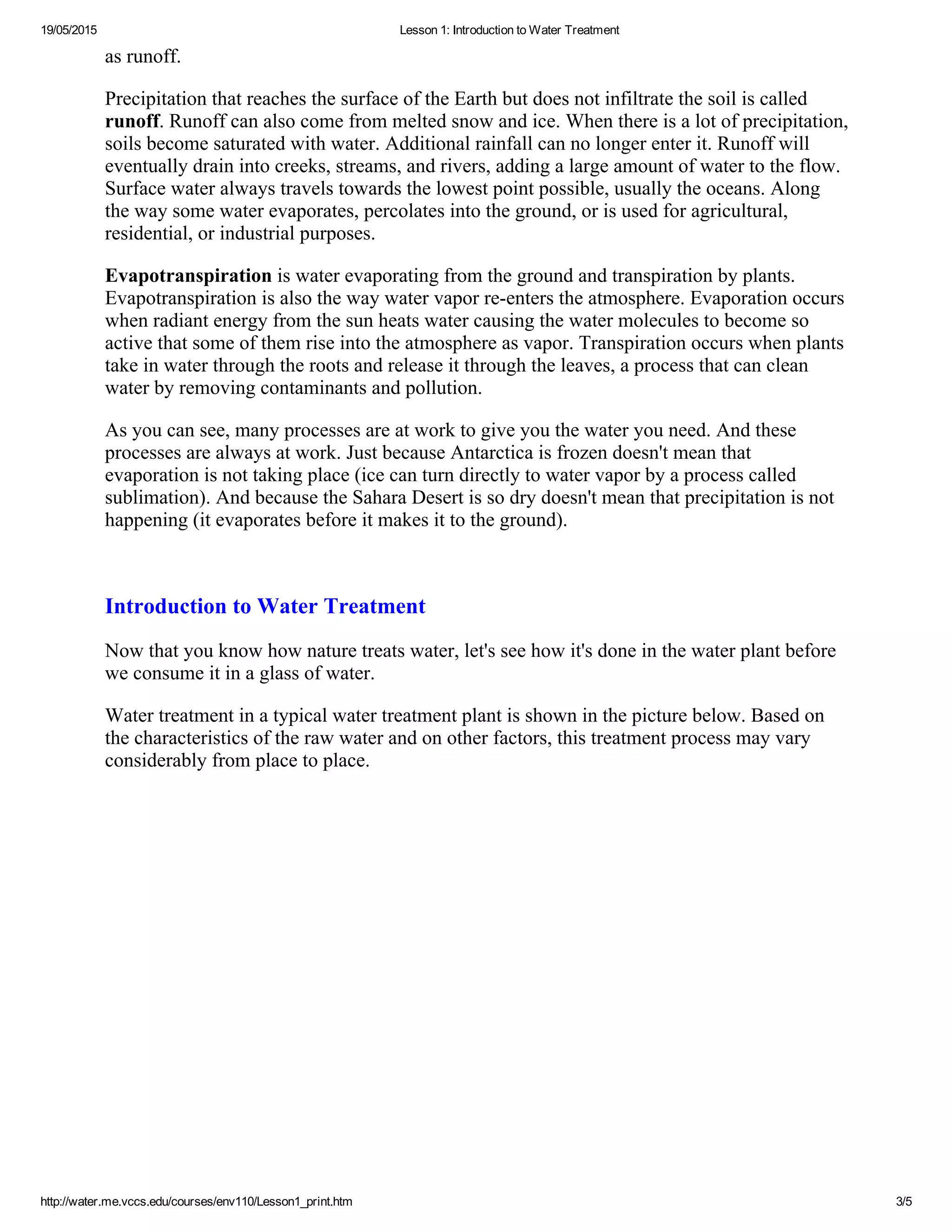 Lesson 1 introduction to water treatment | PDF