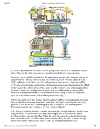Lesson 1 introduction to water treatment | PDF