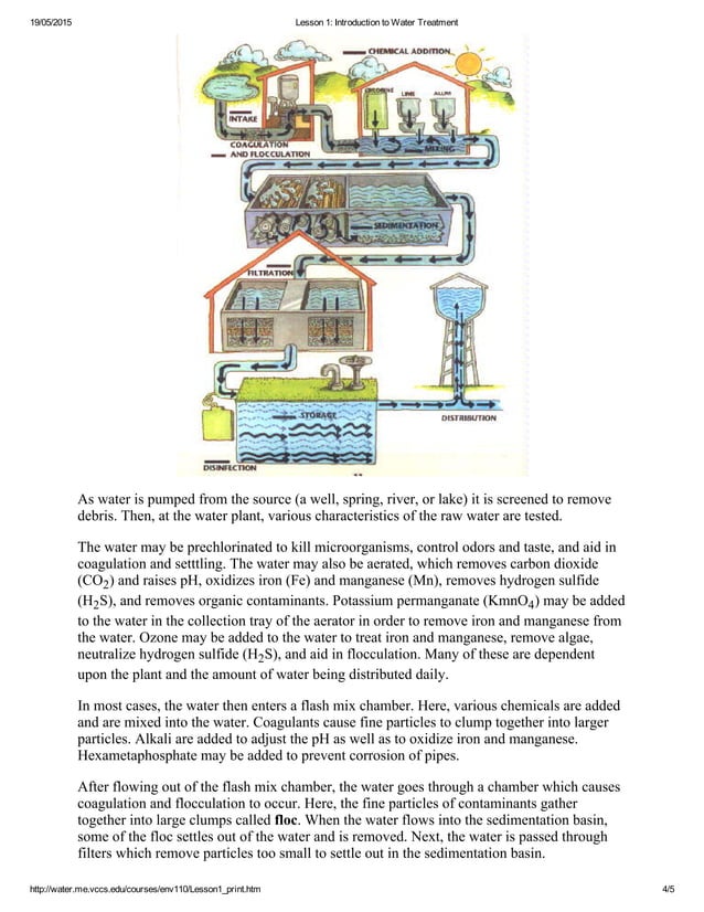 Lesson 1 introduction to water treatment | PDF