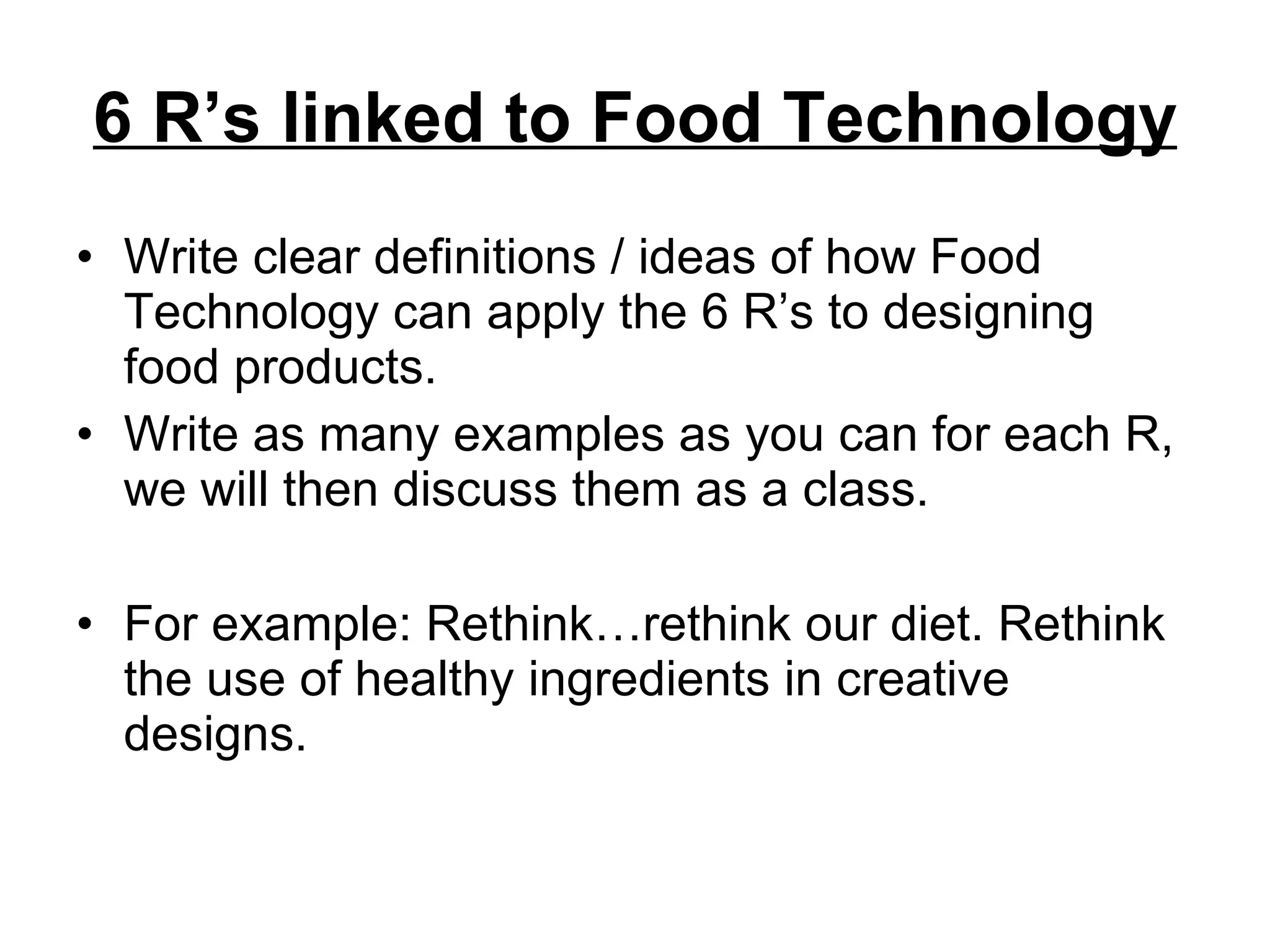 Year 10 Introduction to the 6 R's | PPT