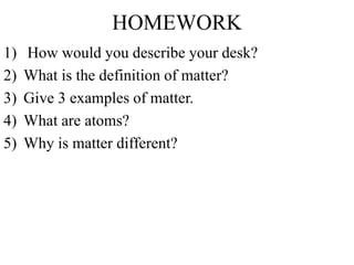 (Lesson 1) intro to matter | PPTX