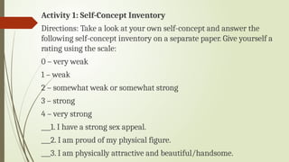 Lesson 1 Knowing Oneself Can MAke a Person accept His/Her Strenghts and ...