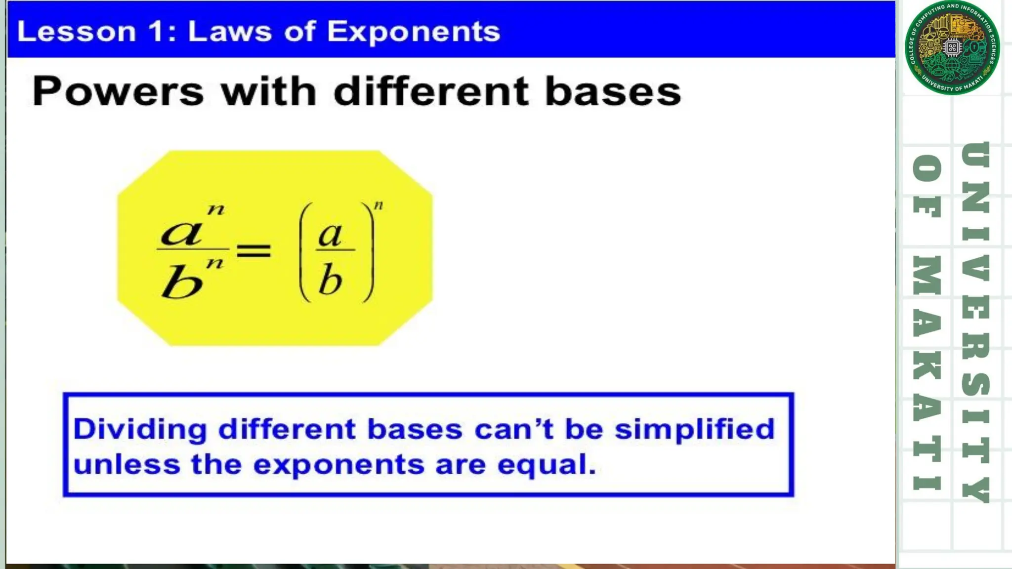 Lesson 1 Laws of Exponents 2 basic calculus | PPT