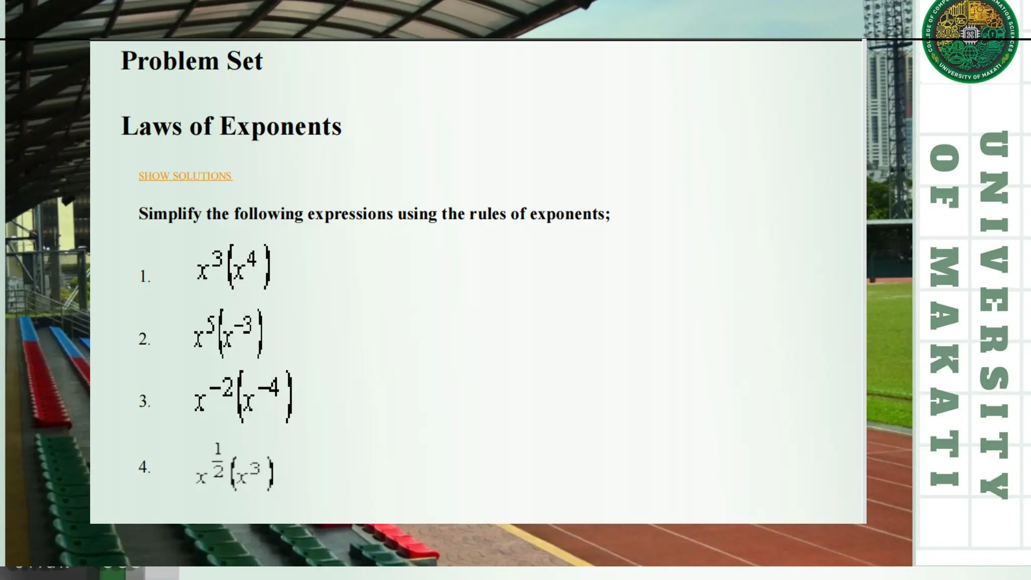 Lesson 1 Laws of Exponents 2 basic calculus | PPT