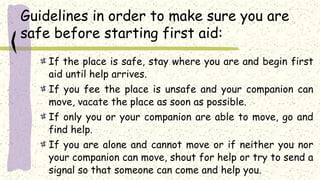 Lesson 1 learning basic first aid | PPTX