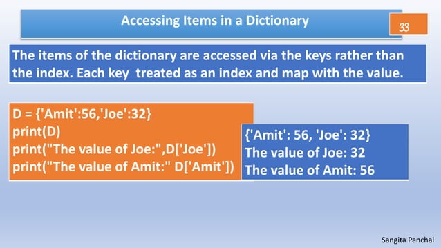 List and Dictionary in python | PPTX