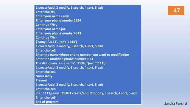 List and Dictionary in python | PPTX