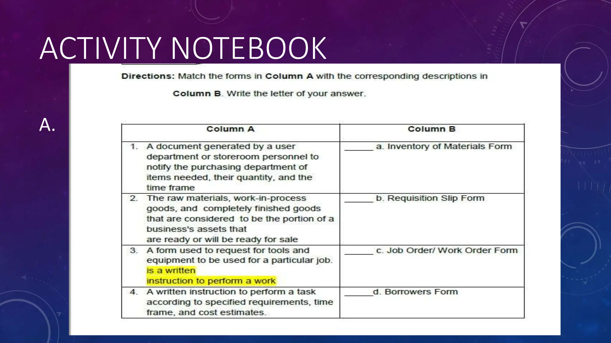 LESSON 1 LO2 EIM REQUEST APPROPRAITE SUPPLIES MATERIALS AND TOOLS FOR SPECIFIC JOB.pptx ...