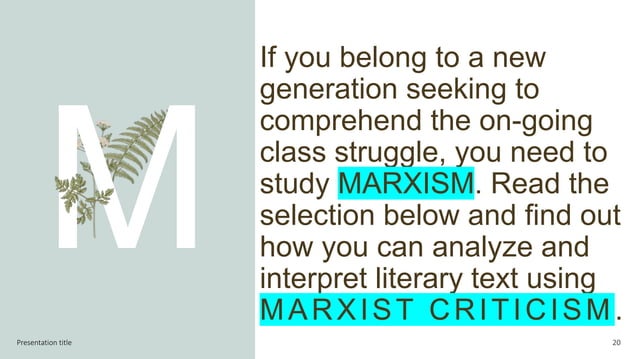 Lesson 1 MARXIST LITERARY CRITICISM.pptx | Education