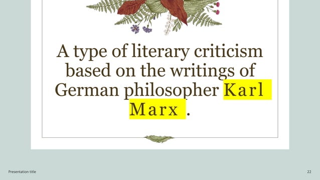 Lesson 1 MARXIST LITERARY CRITICISM.pptx | Education