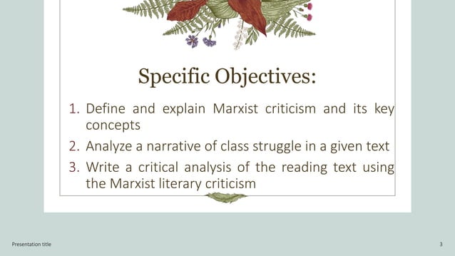 Lesson 1 MARXIST LITERARY CRITICISM.pptx | Education