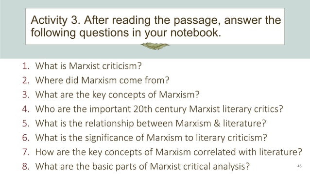 Lesson 1 MARXIST LITERARY CRITICISM.pptx | Education