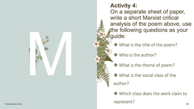 Lesson 1 MARXIST LITERARY CRITICISM.pptx | Education