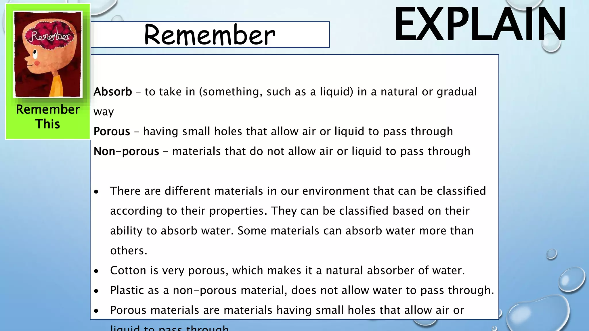 LESSON 1; Materials that Absorb Water.pptx