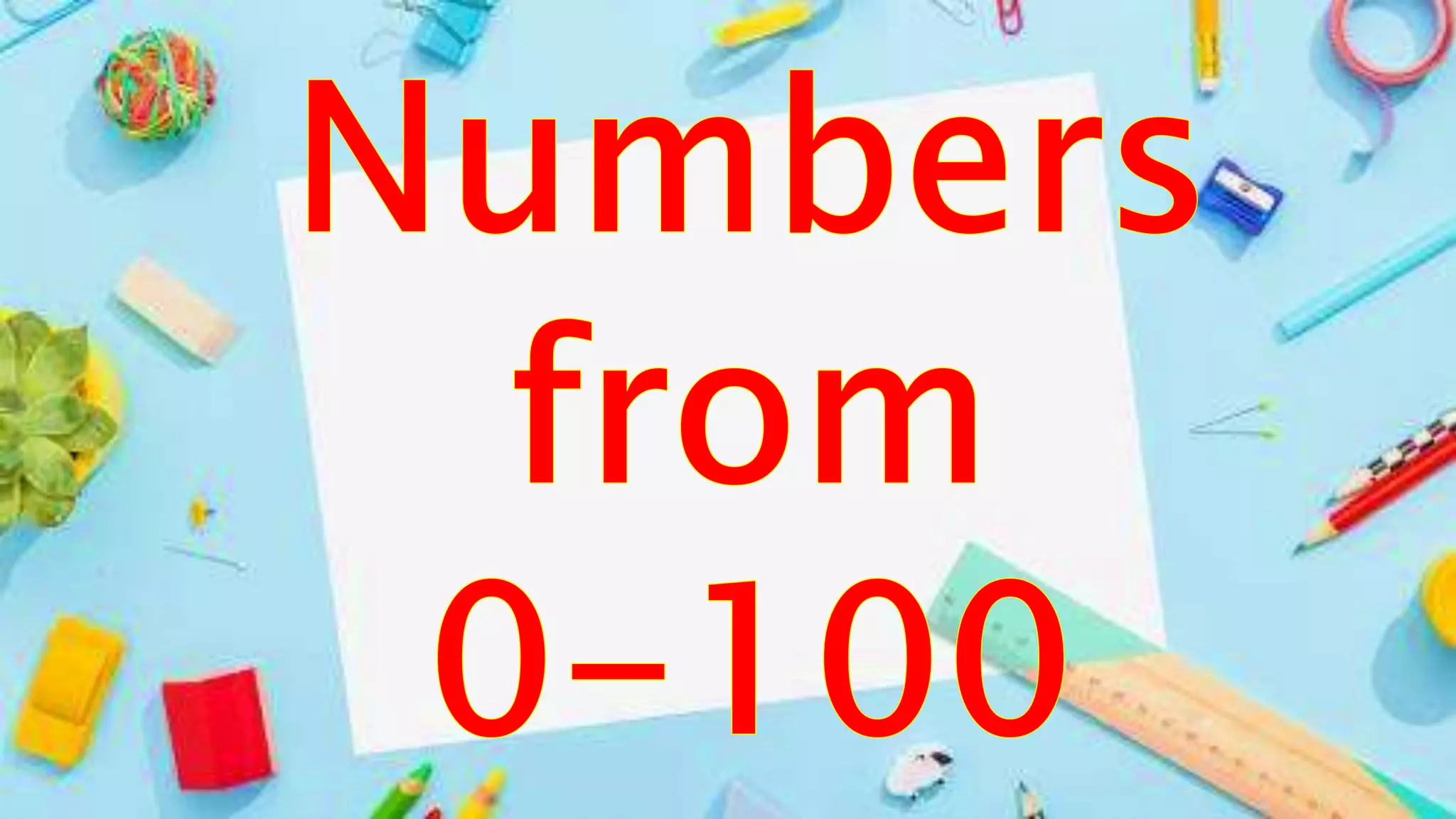 Numbers from 0-100 | PPTX
