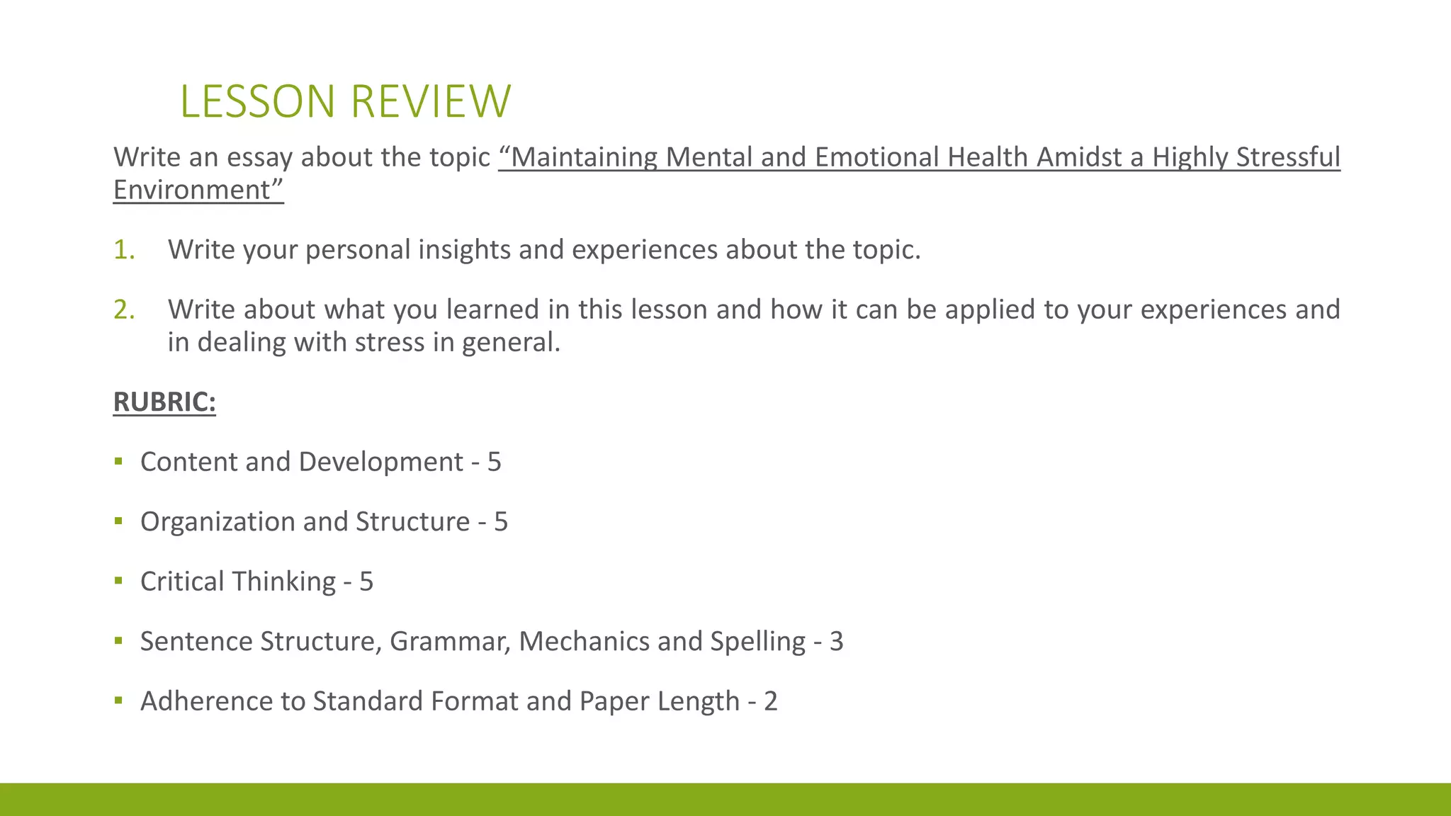 Lesson 1 mental and emotional health | PPTX