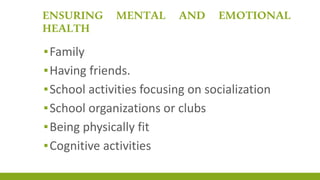 Lesson 1 mental and emotional health | PPTX