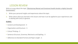 Lesson 1 mental and emotional health | PPTX