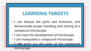 learn the history, parts, and functions of microscope | PPTX